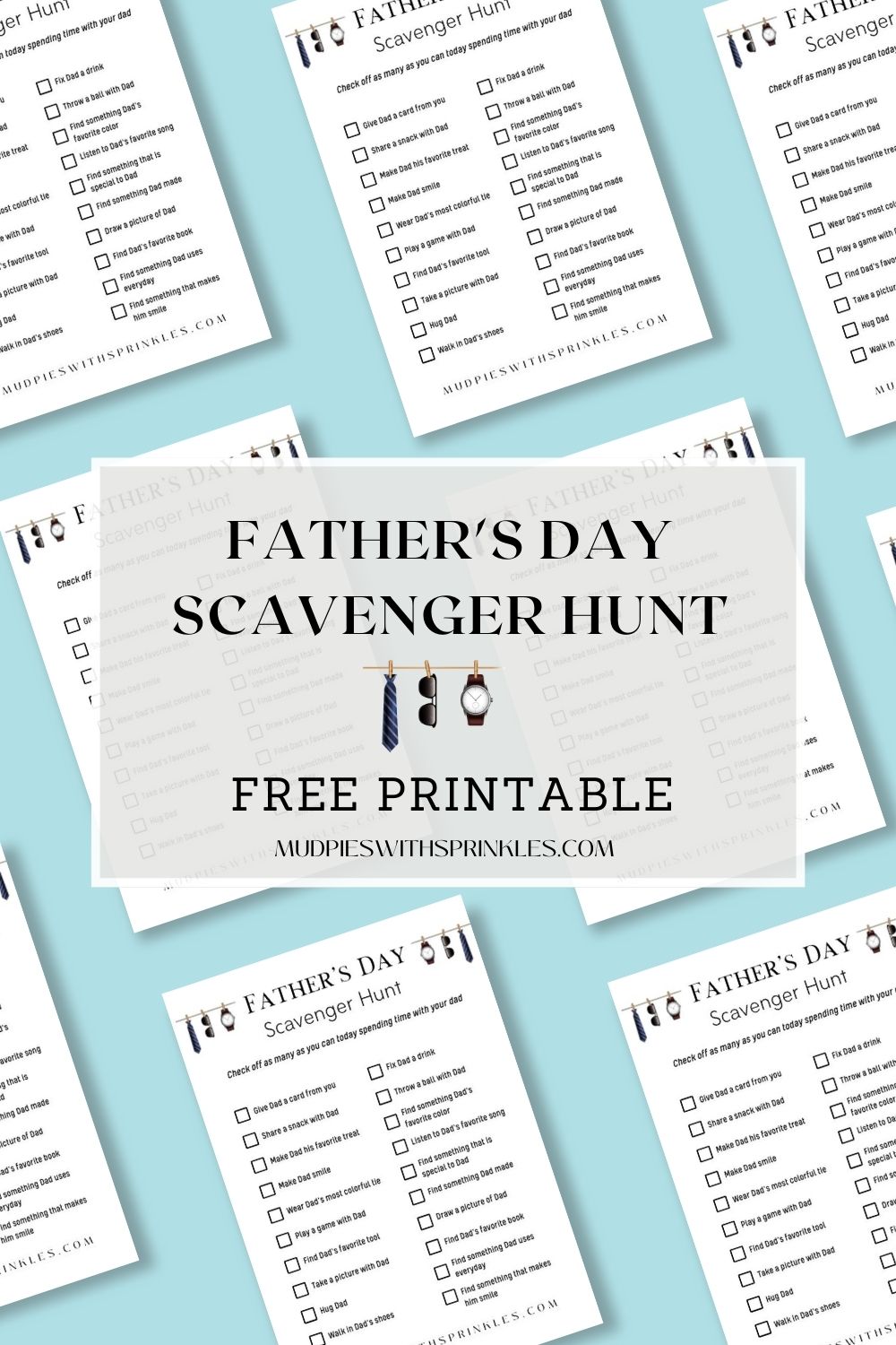 Fun Fathers Day Scavenger Hunt Printable for Kids: FREE