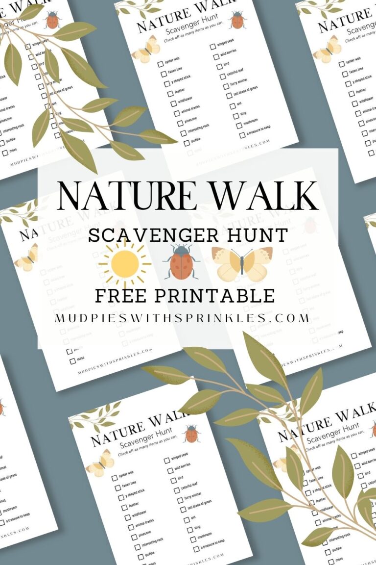 Free Nature Walk Scavenger Hunt Printable for Kids - Mud Pies with ...