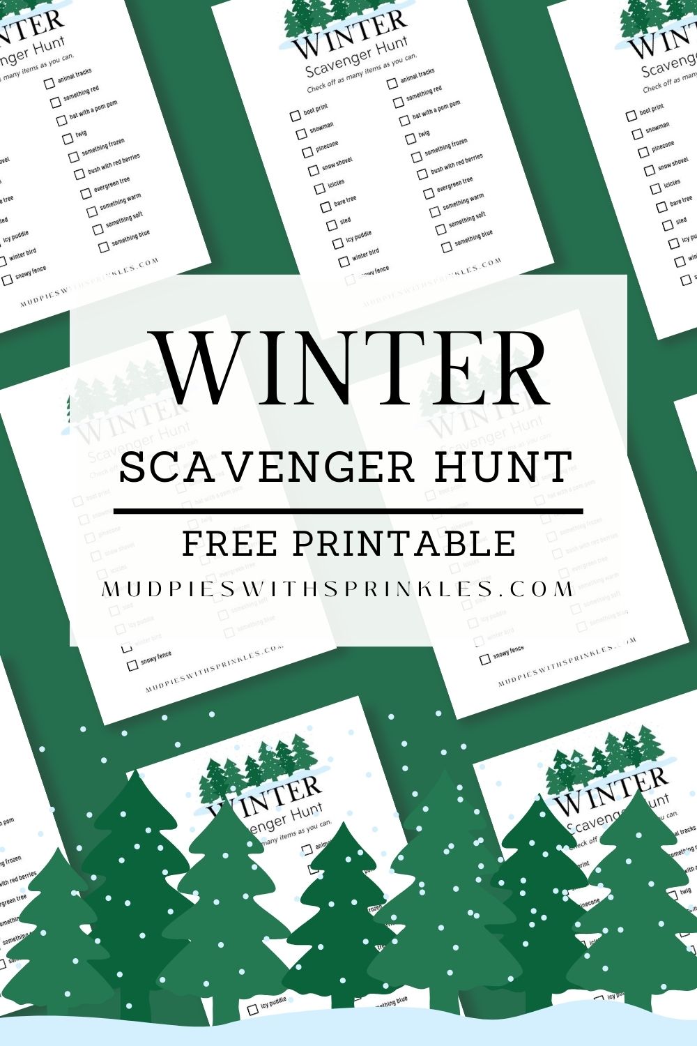 Free Winter Scavenger Hunt Printable for Kids: Family Fun - Mud Pies ...
