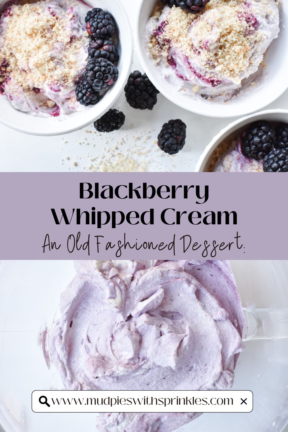 Easy Blackberry Whipped Cream Recipe: Creamy Fool - Mud Pies with Sprinkles
