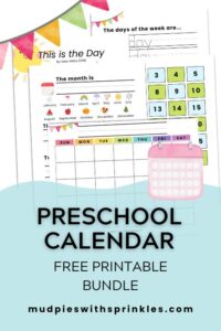 Free Printable Preschool Calendar: Morning Menu for Kids - Mud Pies ...