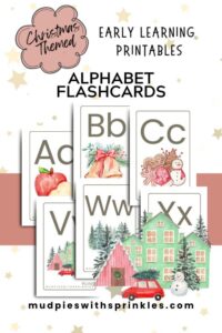Free Christmas Alphabet Flashcards: Printable Cards - Mud Pies with ...